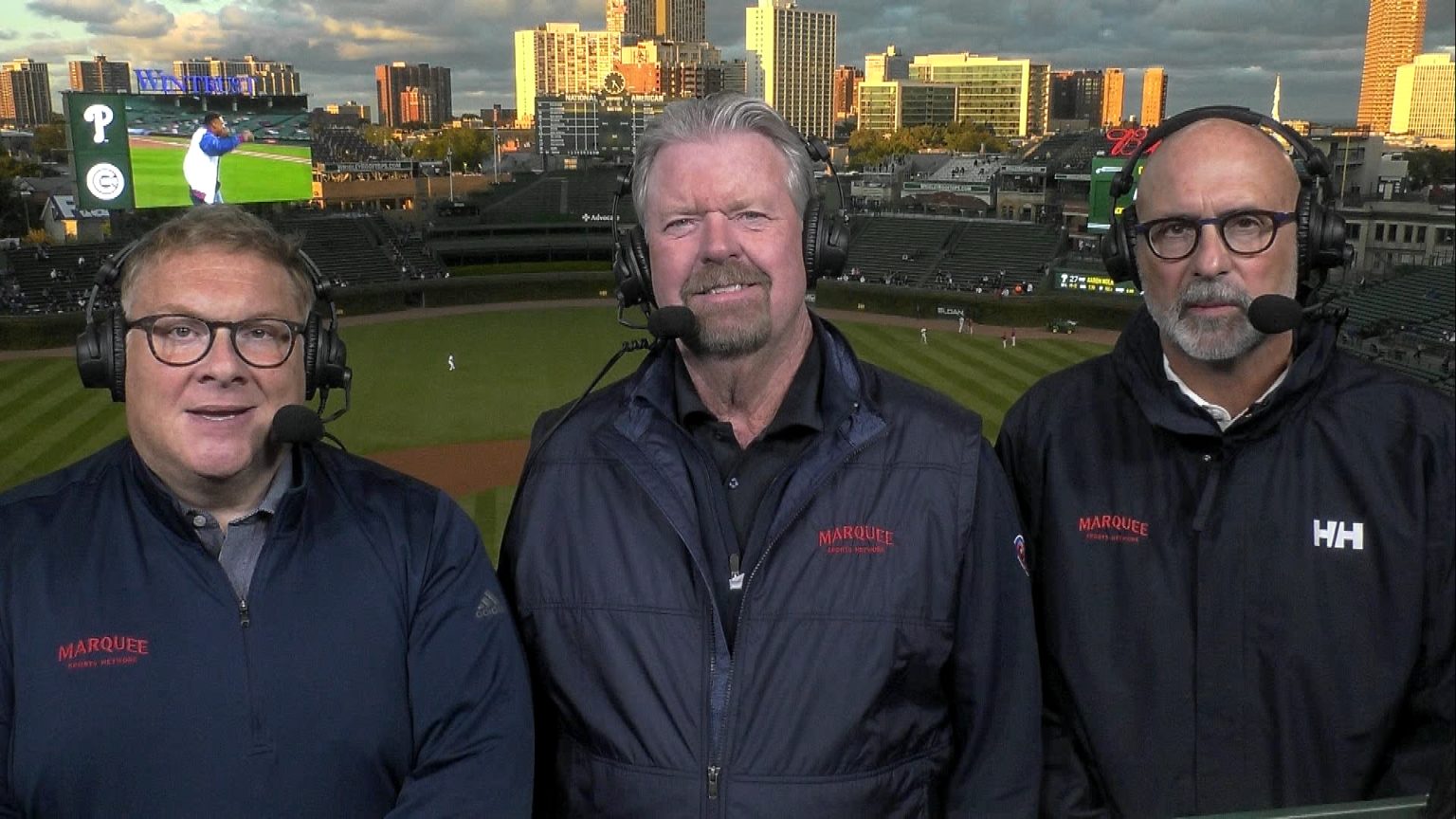 Rick Sutcliffe Boog Sciambi Wrigley Booth | Marquee Sports Network ...