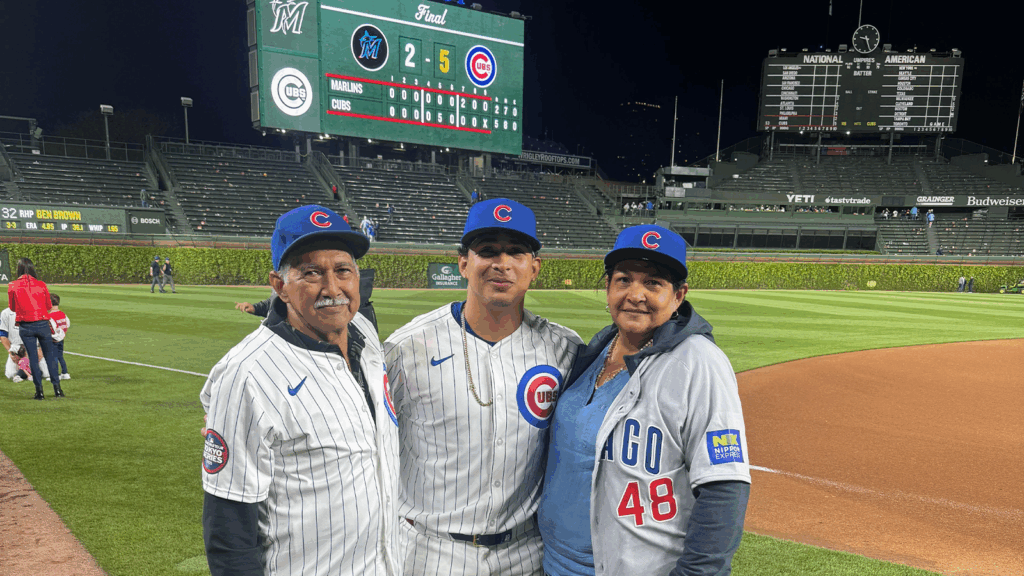Cubs reliever Daniel Palencia, parents share emotional reunion ...