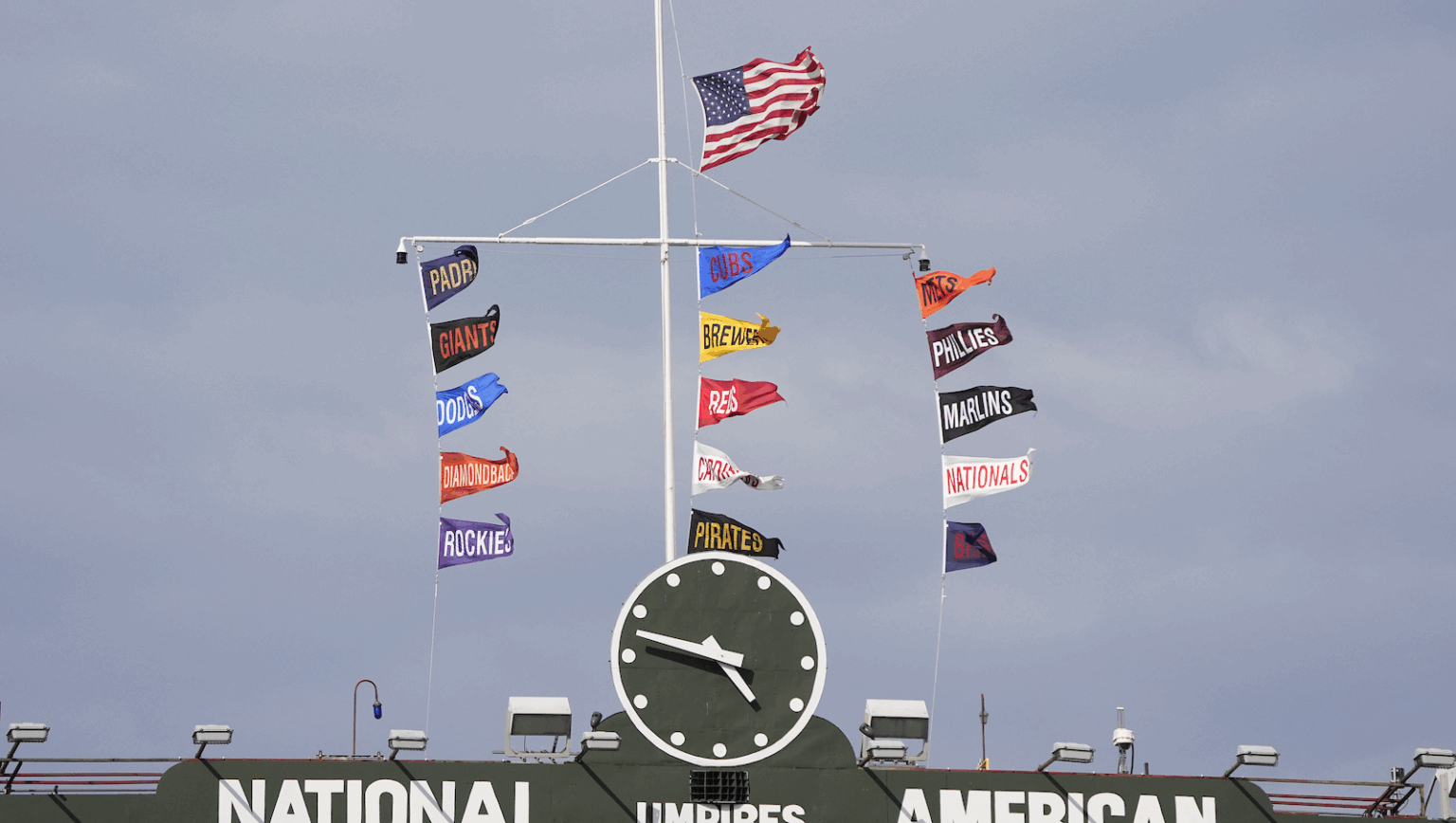 Wrigley Field Flags Scoreboard 2025 April | Marquee Sports Network ...